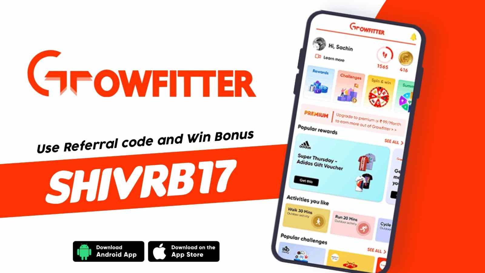 Growfitter Referral Code: SHIVRB17 | Win Free EV Scooter, PS5