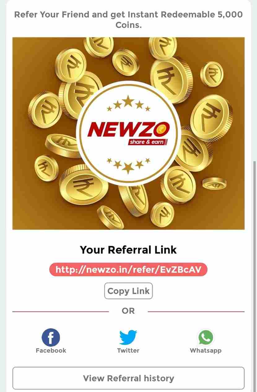 Newzo App Referral Code: Get Rs.10 FREE PayTM Cash Daily Newzo App Referral Code: Get Rs.10 FREE PayTM Cash Daily