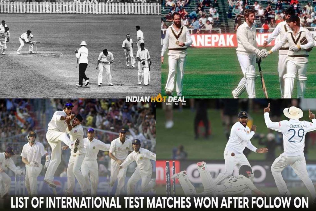 List of International Test Matches Won After Follow On